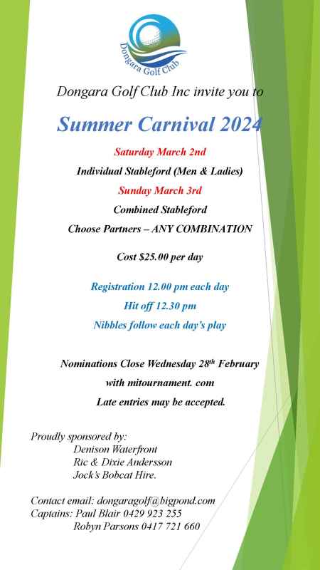 Events | Dongara Golf Club